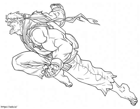Ryu Street Fighter Coloring Page