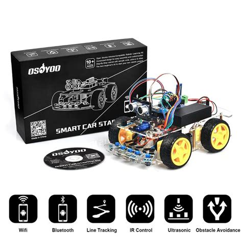 Robot Car Kit For Arduino UNO R3 4WD Bluetooth IR Line Tracking DIY Car Set Education Toys