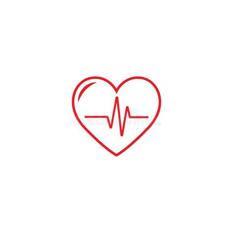 Pulse Icon Vector Heartbeat Illustration Sign Heart Rhythm Symbol