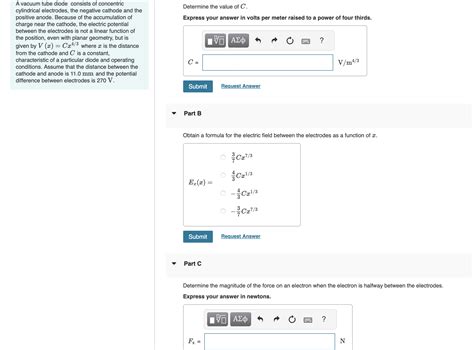A Vacuum Tube Diode Consists Of Concentriccylindrical