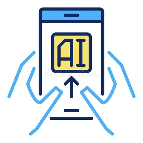 Hands Holding Ai Smartphone Vector Artificial Intelligence Tech Colored