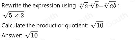 Solved Simplify Sqrt5· Sqrt2 Math