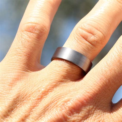 Tantalum Wedding Band In 4 To 7mm Width Matte Finish Comfort Fit