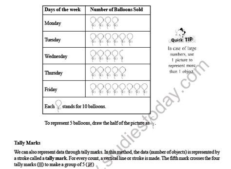 cbse class 3 maths data handling worksheet
