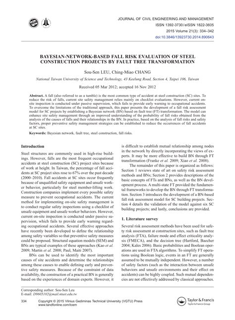 pdf bayesian network based fall risk evaluation of steel construction