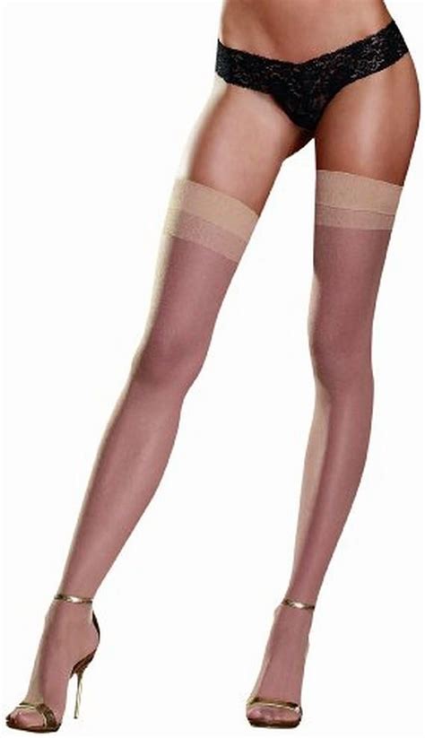 Zhengup Dreamgirl Womens Thigh High Sheer Stockings With Back Seam