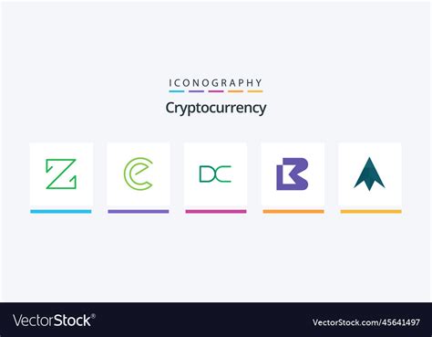 Cryptocurrency Flat 5 Icon Pack Including Coin Vector Image