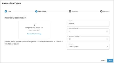 creating your first project indie and partner users writersroom pro