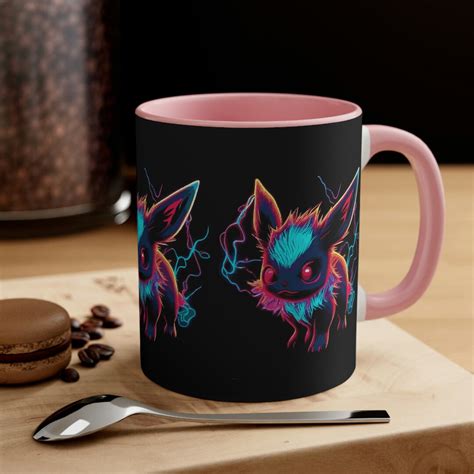 Mug Coffee Mug Eevee Creepy Eevee Ai Art One Of A Kind Choice Of Five Different Inside Colours