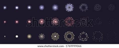 Fireworks Animation Animated Firework Explosion Frames Stock Illustration Shutterstock