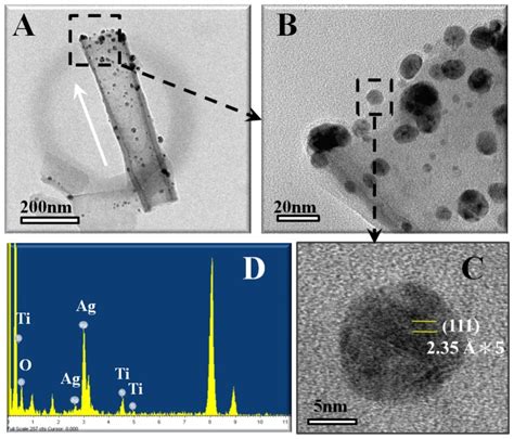 A Tem Image Taken From An Ag Decorated Tio2 Nanotube With The Download Scientific Diagram