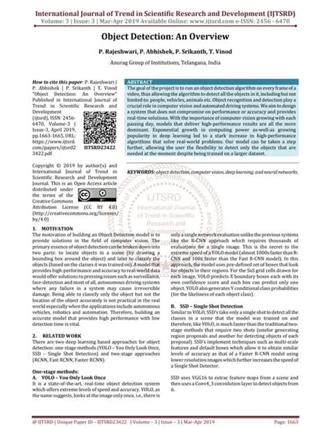 Object Detection An Overview Pdf