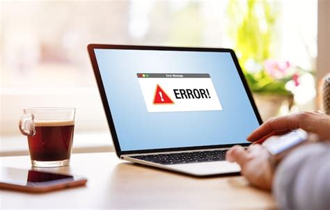 premium photo laptop computer showing unknown error warning