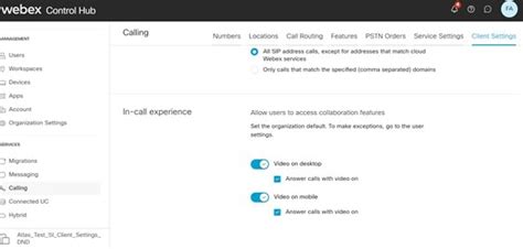 Enable Or Disable Video For Calling In The Webex App