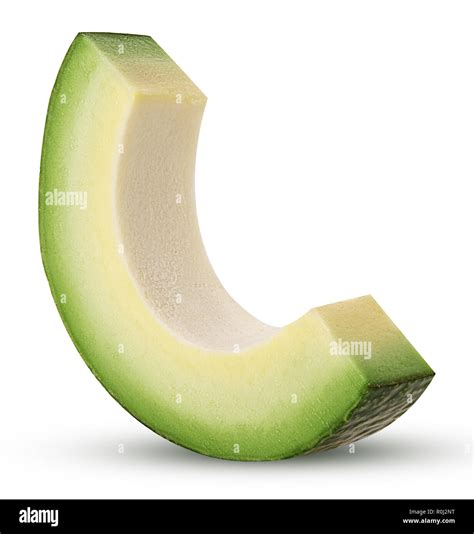 Avocado Slice Isolated On White Background Clipping Path Full Depth Of