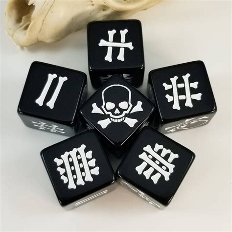 Bone Dice Set Of 2 19mm D6 Bones Pirate Dice Etsy