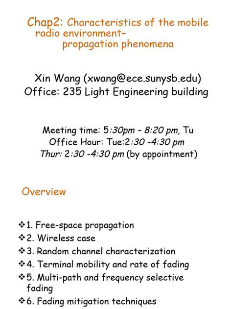 Lec2 Characteristics Of The Mobile Radio Environment Propagation