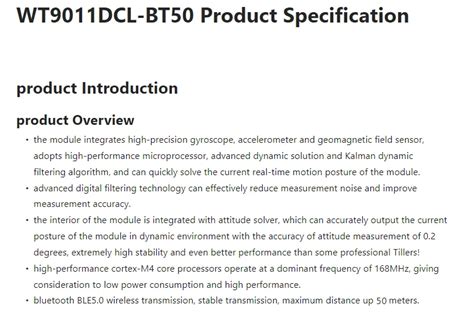 Bluetooth 50 3 Axis Accelerometer Gyroscope 9dof Angle Sensor