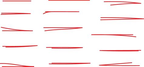 Set Of Red Hand Drawn Underline Art Different Highlight Lines