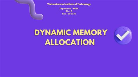Dynamic Memory Allocation By Q6 Youtube