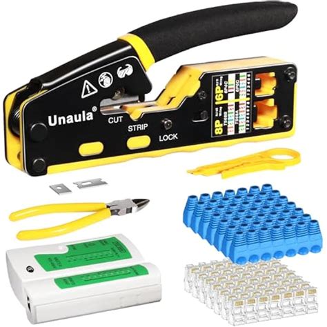 Rj45 Crimp Tool Pass Through Ethernet Crimper Kit Indonesia Ubuy