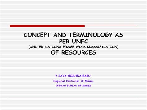 Unfc Concept And Teminologyppt Geology Science