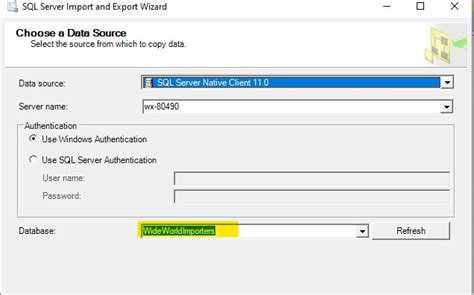 Unable To See Chosing Database Option In Export Table Task Microsoft Qanda