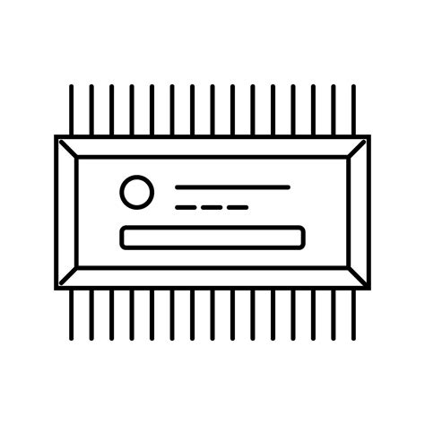 microcontroller electrical engineer line icon vector illustration