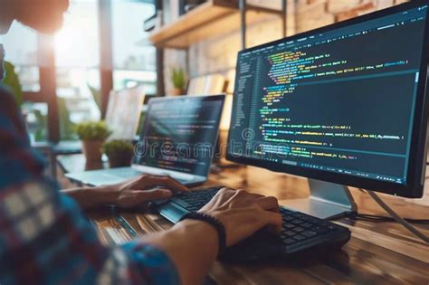 Developing Programmer Team Development Website Design And Coding Technologies Stock Illustration