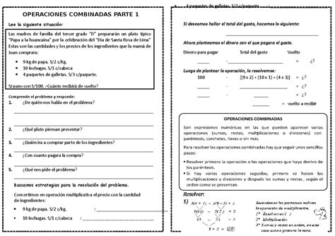 Operaciones Combinadas Ficha Interactiva Y Descargable Puedes Hacer 095