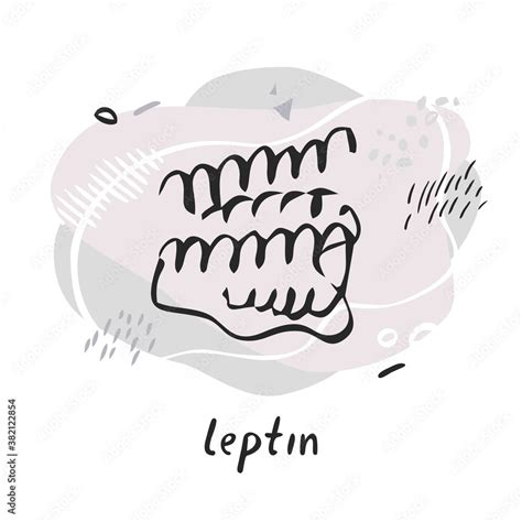 Leptin Formula Peptide Hormone Hand Drawn By Line On The Background Of