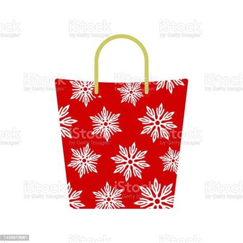 크리스마스 쇼핑백 아이콘입니다 쇼핑 쇼핑 컬러 실루엣 전면 보기 벡터 간단한 평면 그래픽 그림입니다 흰색 배경에 격리된