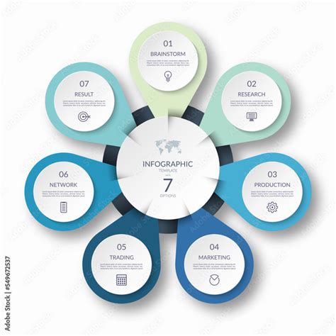 Infographic Cycle Diagram With 7 Steps Can Be Used As A Chart Graph Workflow Layout For Web