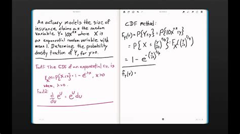 transformation of an exponential random variable youtube