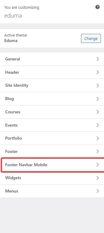 Footer Navbar Mobile Customize Thimpress Docs