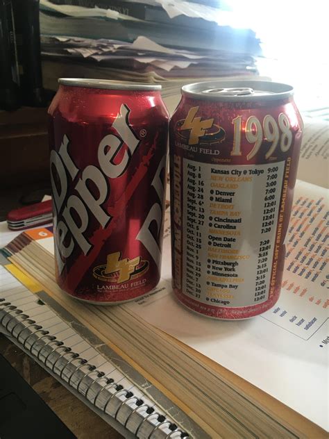 Epic Vintage Cans With Lambeau Field And Green Bays Schedule From 1998