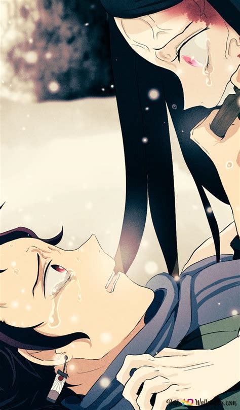 Nezuko Kamado X Tanjiro Kamado Demon Slayer 2k Háttérkép Letöltése