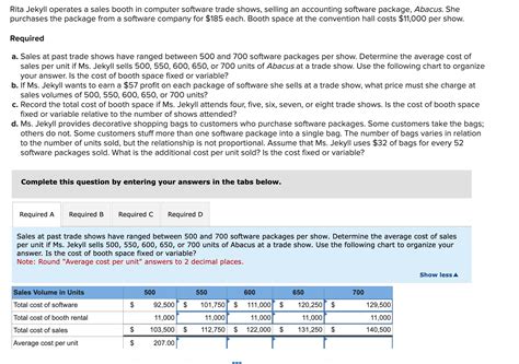 Solved Rita Jekyll Operates A Sales Booth In Computer