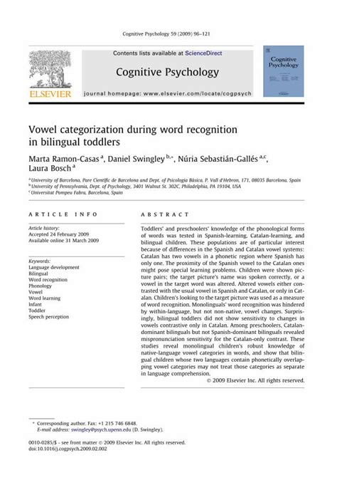 Pdf Vowel Categorization During Word Recognition In Bilingual Dokumentips