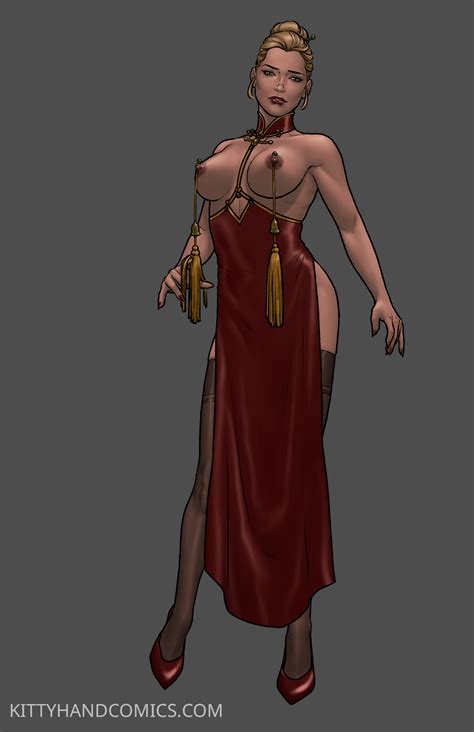 Rule 34 Barbell Piercing Chinese Dress Exposed Breasts Female Female