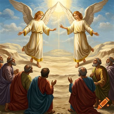 Angels Appearing To Apostles After Jesus Ascension On Craiyon