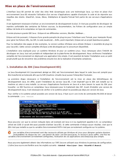 1 5 mise en place de l environnement pdf java langage de programmation eclipse logiciel