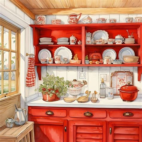 Pin By Lucky Gnome On Beautiful Home Illustrations Country Kitchen