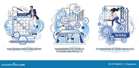 Dsm Design Structure Matrix Management Of Complex Systems And Projects Stock Vector