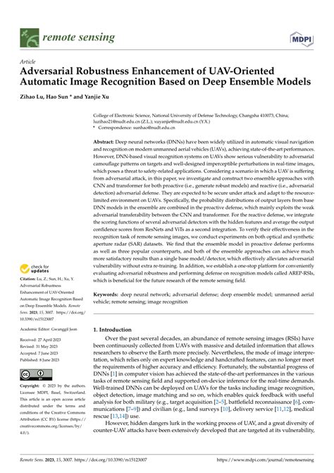 Pdf Adversarial Robustness Enhancement Of Uav Oriented Automatic