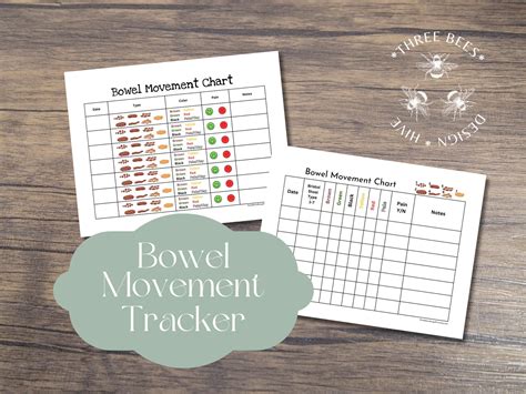 Printable Bowel Movement Tracker Stool Chart Bowel Movement Chart