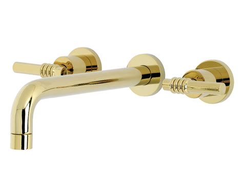 Kingston Brass Milano Two Handle 3 Hole Wall Mount Roman Tub Faucet