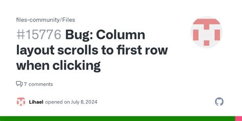 Bug Column Layout Scrolls To First Row When Clicking · Issue 15776 · Files Communityfiles