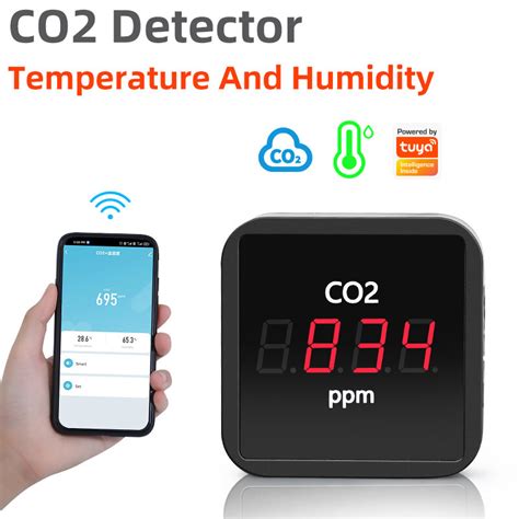 온도 및 습도 감지 기능이 있는 Tuya Co2 모니터 감지기 Led 디스플레이 스마트 홈 이산화탄소 측정기 스마트 라이프 앱 자동화