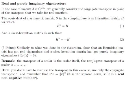 Solved Real And Purely Imaginary Eigenvectors In The Case Of Chegg Com